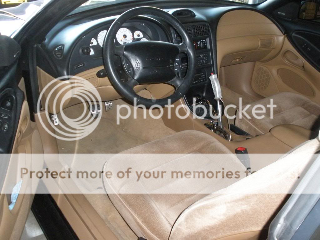Like new MINT black/tan SN95 interior, Black Cobra drivers airbag ...